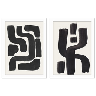 Ink Maze by Ejaaz Haniff 2 Piece White Framed Print Wall Art Set - Bed ...