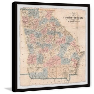 'State of Georgia Vintage Map' Framed Painting Print - Bed Bath ...