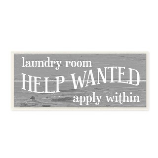 Stupell Help Wanted Laundry Room Rustic Sign Apply Within Wood Wall Art ...