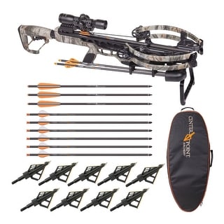 CenterPoint Archery CP400 400FPS Crossbow Kit w/ Case, 9 Arrows Bundle ...