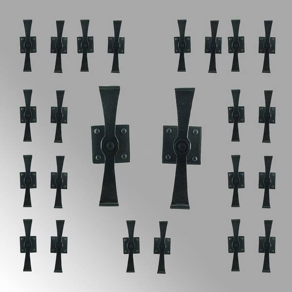 Black Wrought Iron Shutter Dogs 5.75" Propeller Shaped Shutter Dogs ...