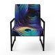 Designart "Blue And Pruple Vibrant Peacock Feather" Upholstered Animal ...