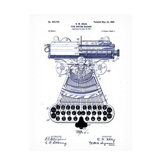 Print Collection 'Type Writing Machine Patented 1899' Canvas Art - Bed ...
