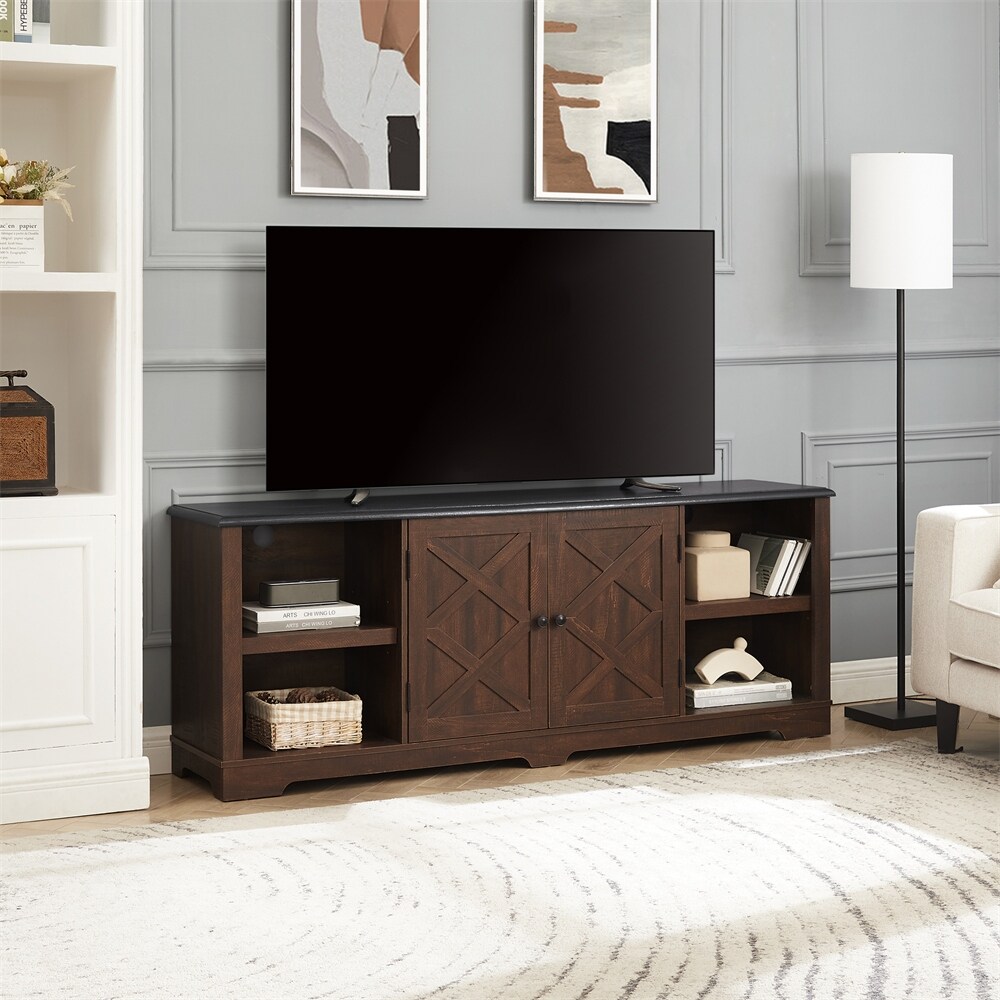 Modern Farmhouse TV Media Stand Home Entertainment Console