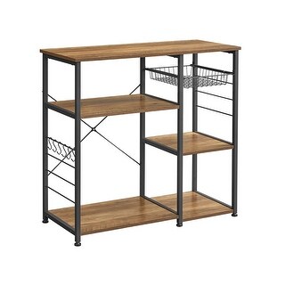 Kitchen Baker’s Rack, Coffee Bar, Microwave Oven Stand, with Steel ...