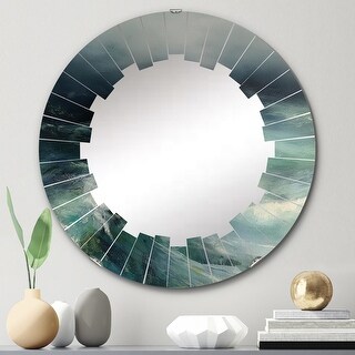 Designart "Waves Of Bliss II" Coastal Modern Wall Mirror - Bed Bath ...