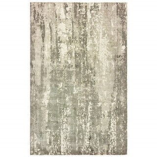 8' x 10' Gray and Ivory Abstract Splash Indoor Area Rug - 3'6" - Bed ...