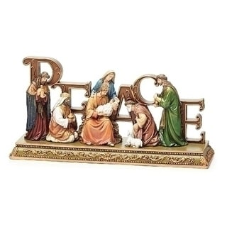 12" Nativity Scene "Peace" Christmas Tabletop Figurine - Bed Bath ...