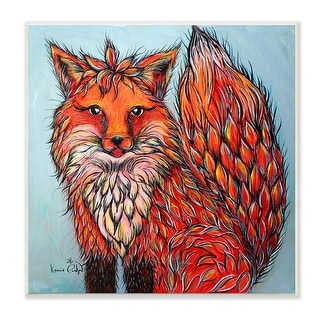 Stupell Modern Red Fox Shaped Hair Tufts Vivid Wildlife Wood Wall Art ...