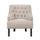 Modern Traditional Accent Chair Button Tufted Textured Fabric ...