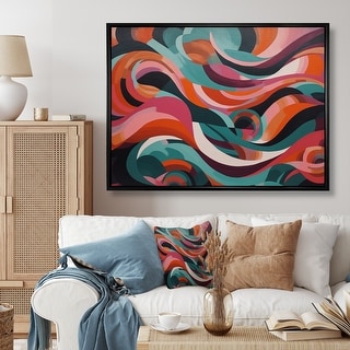 Designart "Abstracted Forms In Balance I" Modern Midcentury Framed Wall ...