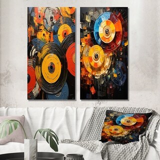 Designart "Colorful Record Vinyl Symphony IV" Vinyl Records Wall Art ...
