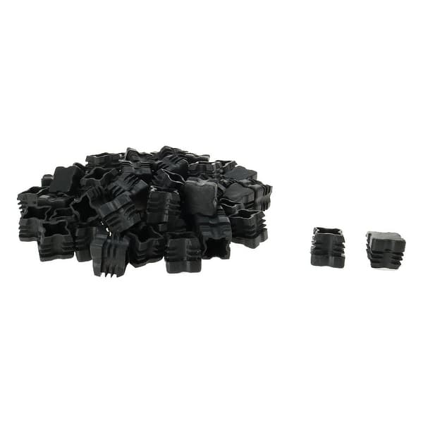 60pcs 25 x 25mm OD Angled Square Tube Ribbed Inserts End Cover Caps - Black - Bed Bath & Beyond ...
