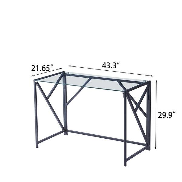 Tempered Clear Glass Computer Desk Laptop Desk Transparent Glass Laptop ...