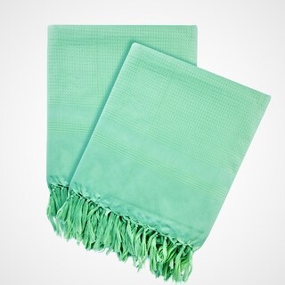 Just Linen 100 Percent Cotton Peshtemal Value Pack of 2 Travel Bath ...