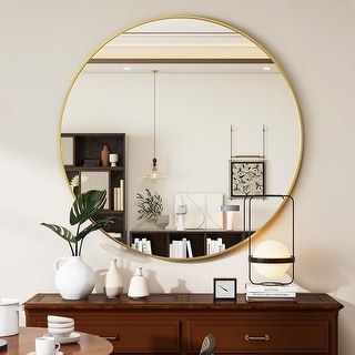 Gold 20 Inch Circle Mirror, Wall Mounted Mirror, Bathroom Mirrors for ...