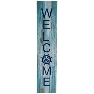 35.75" Weathered Coastal "Welcome" Porch Board Sign Decoration - Bed ...