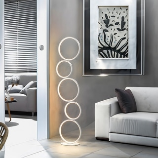 Five Rings RGB LED Circular Floor Lamp Ring Standing Lamp - Bed Bath ...