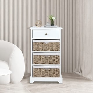 Wicker Basket Storage Cabinet, Wicker Storage Cabinet with Drawers and ...