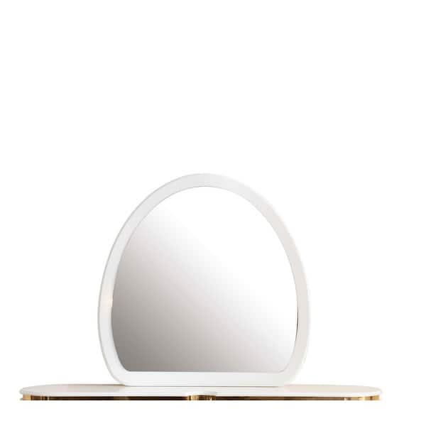 Laura Contemporary Style Mirror Made with Wood & Gold Finish - White ...