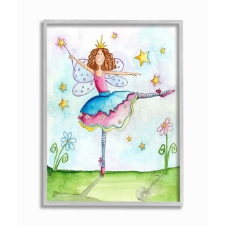 Stupell Twinkle Toes Ballerina Fairy Grey Framed, 16 x 20, Design By ...
