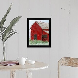 "Big Red Barn II" Black Framed Print - Bed Bath & Beyond - 30174736