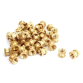 M3x4mmx5mm Female Threaded Brass Knurled Insert Embedded Nuts Gold Tone ...
