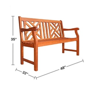 48"Lx22"Wx35"H Outdoor Patio 4-foot Wood Garden Bench - Bed Bath ...