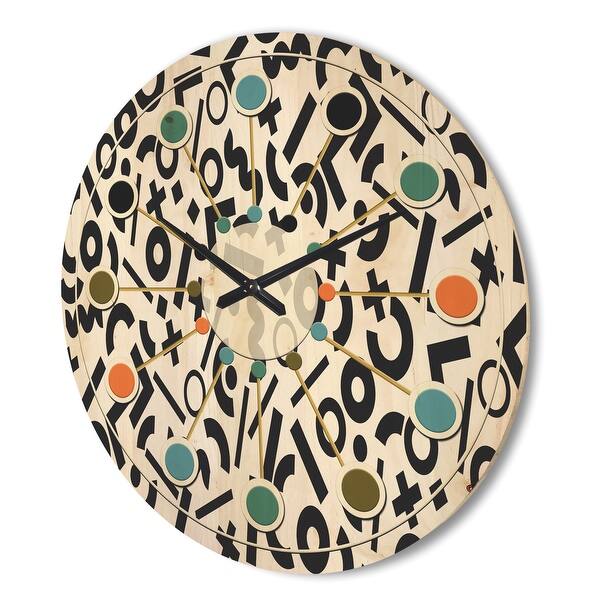 Designart Monochrome Geometric Pattern Xiii Mid Century Modern Wood