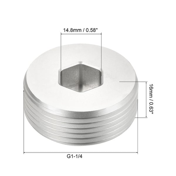Socket Pipe Plug Male Internal Hex Head Thread Aluminum Pipe Fitting ...