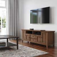 WYNDENHALL Halifax SOLID WOOD 72 inch Wide Transitional TV Media Stand ...