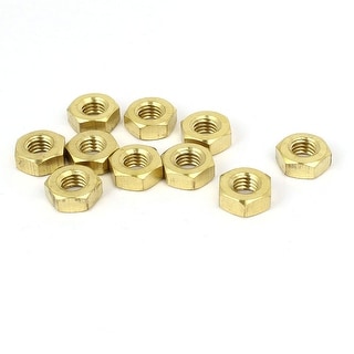 M8 Brass Finished Metric Hex Nut Fastener Brass Tone 10pcs - Bed Bath ...