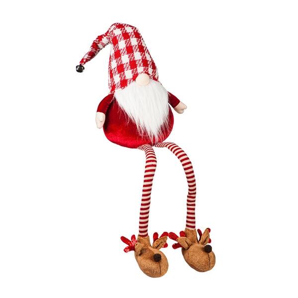 Fabric Gnome with Dangling Legs and Reindeer Slippers - Bed Bath ...