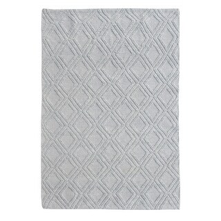 HomeRoots 9' X 13' Gray Diamond Lattice Modern Area Rug - 9' x 13 ...
