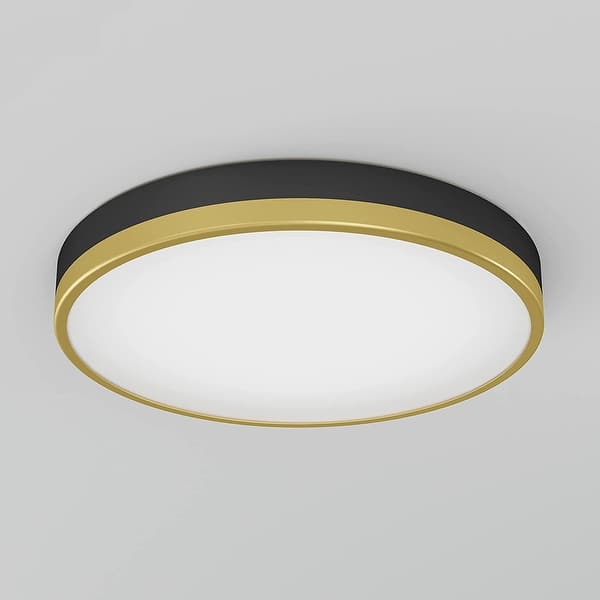 Artika Kent LED-Integrated Flushmount Ceiling Light Fixture, Black and ...