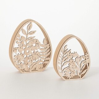Sullivans 8" & 10" Laser Cut Botanical Eggs Set of 2, Brown - Bed Bath ...