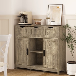 Wooden Floor Cabinet with Drawers Shelves Storage Cabinets - Bed Bath ...