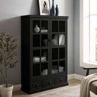Storage Cabinet w/Adjustable Shelf, Display Cabinet w/3 Drawers - Bed ...