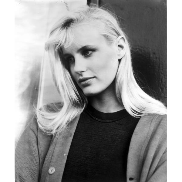 Daryl Hannah Portrait in Black and White with White Long Hair Photo ...