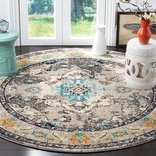 SAFAVIEH Monaco Lillie Boho Medallion Distressed Area Rug - 11' Round ...