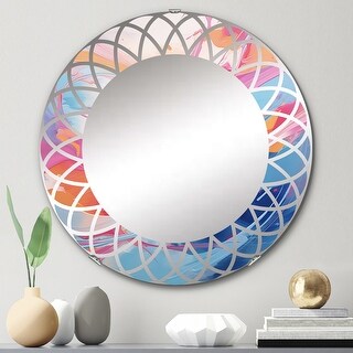 Designart "Pink And Blue Rhythm And Flow II" Abstract Modern Wall ...