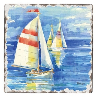 Counterart Absorbent Stone Coasters - Set Sail - Set of 4 - 4x4x1.060 ...