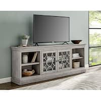 90" Six Door TV Console, Entertainment Stand, Wood Accent Cabinet ...