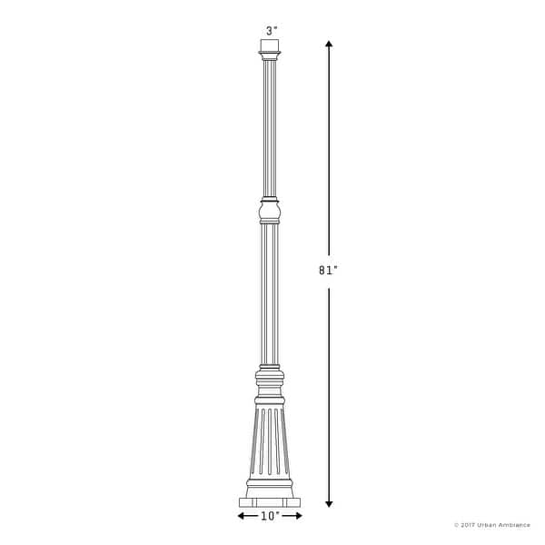 Luxury Colonial Outdoor Post, 81"H x 10"W, with Style, Medieval Bronze ...