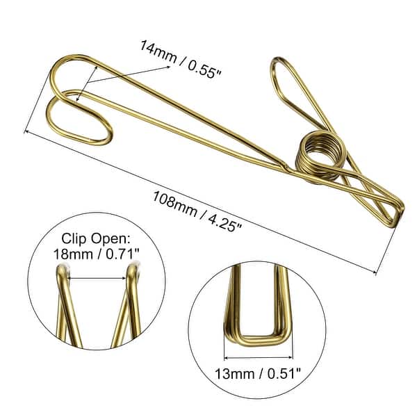 8Pcs Stainless Steel Clothespin with Hook Universal Hanging Clips ...