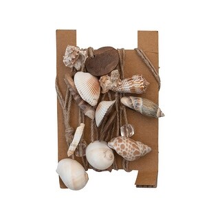 Jute and Shell Garland with Wood Beads - White - 72.0"L x 0.3"W x 1.0"H ...