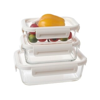 Glass Food Storage Containers Set with Silicone Flexi Lids - 6pcs, Leak ...
