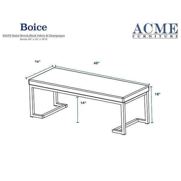 Modern Fabric Upholstered Rectangular Armless Bench Metal Frame Support ...