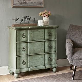 Scroll Wooden Chest with 3 Drawers in Green - Bed Bath & Beyond - 36298296