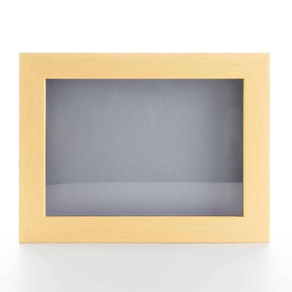 Natural 24x36 Wood Shadow Box with Grey Acid-Free Backing - With 5/8 ...
